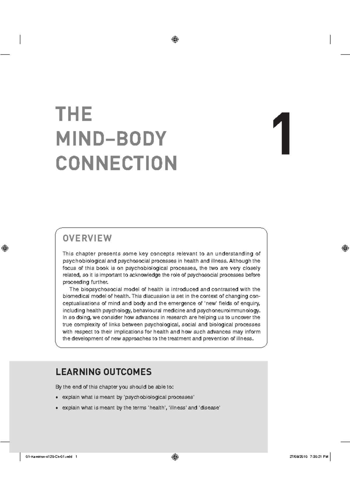 Mind-Body Connection: Key Concepts in Health & Illness (Module 1) - Studocu