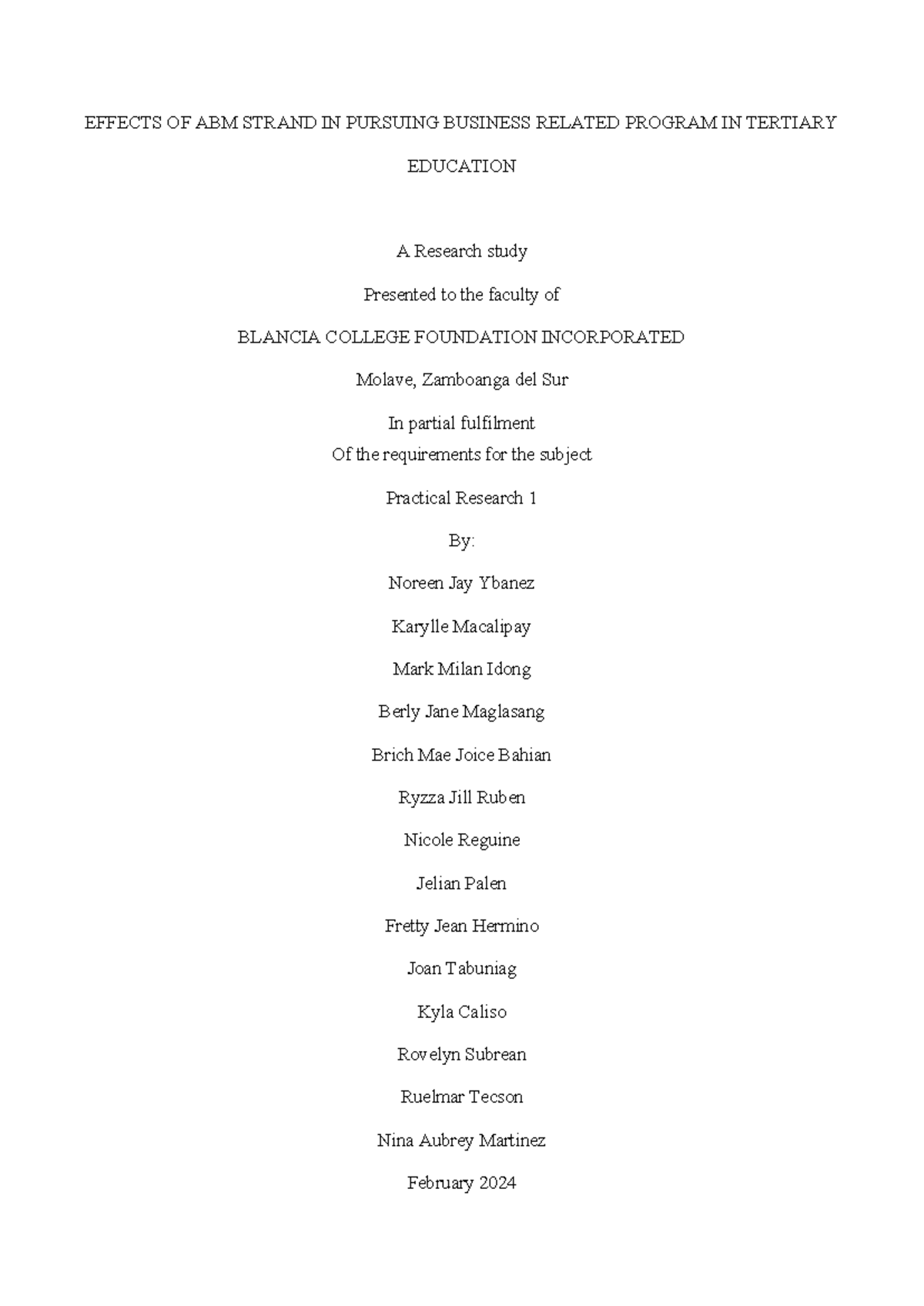 **ABM Strand & Its Impact on College Business Programs: Research Paper ...