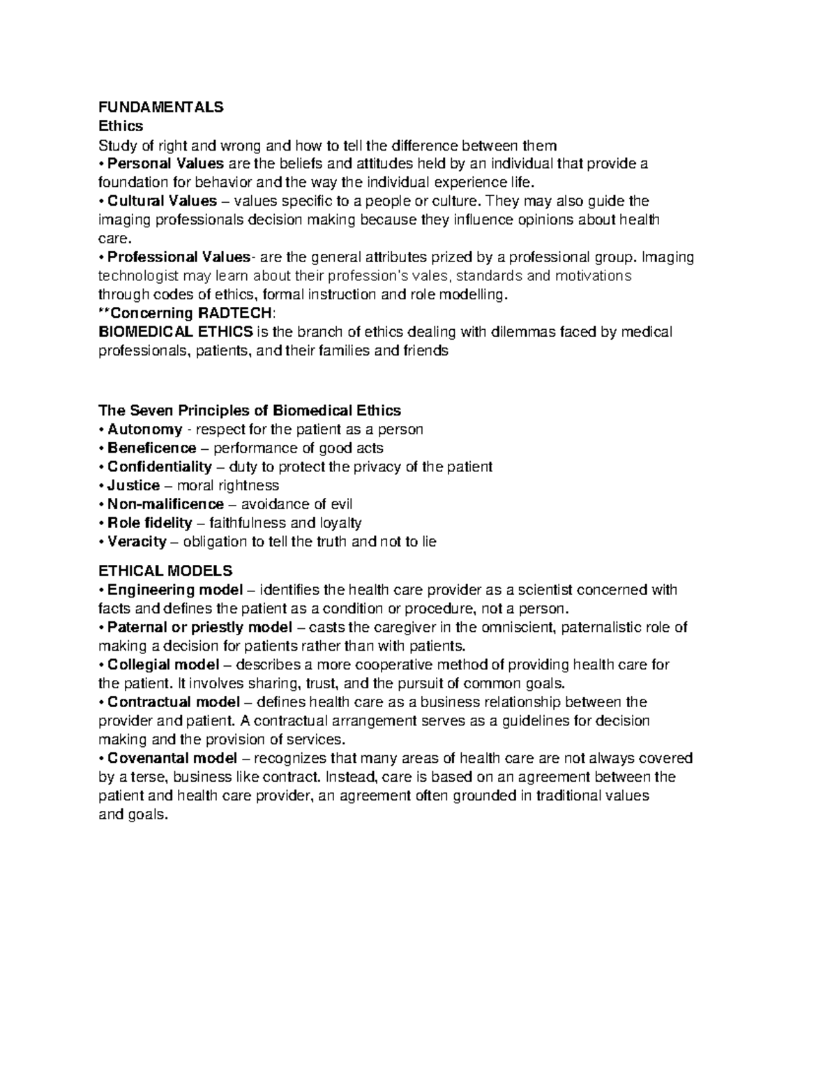 RT-103-intro - RT-103 - FUNDAMENTALS Ethics Study of right and wrong ...