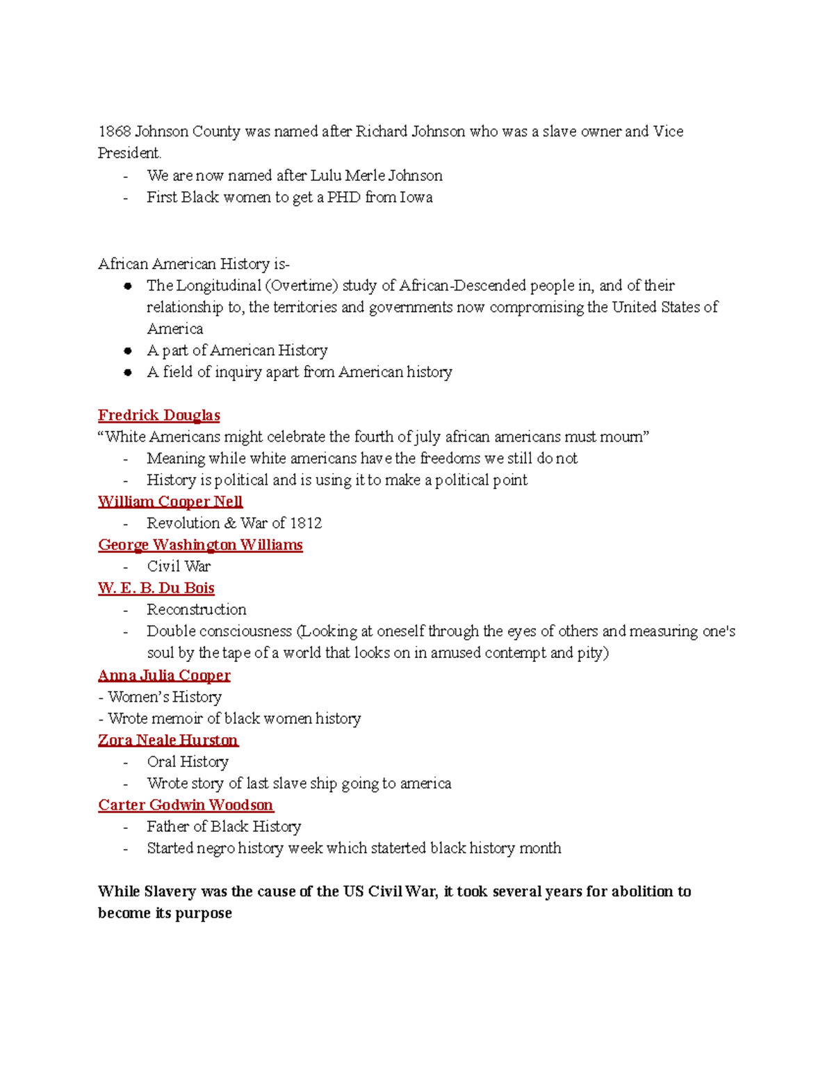 AA History Lecture Notes: Key Events from 1868 to Civil Rights Movement ...
