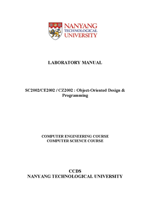 SC2002 - NTU - Java and OOP - Studocu