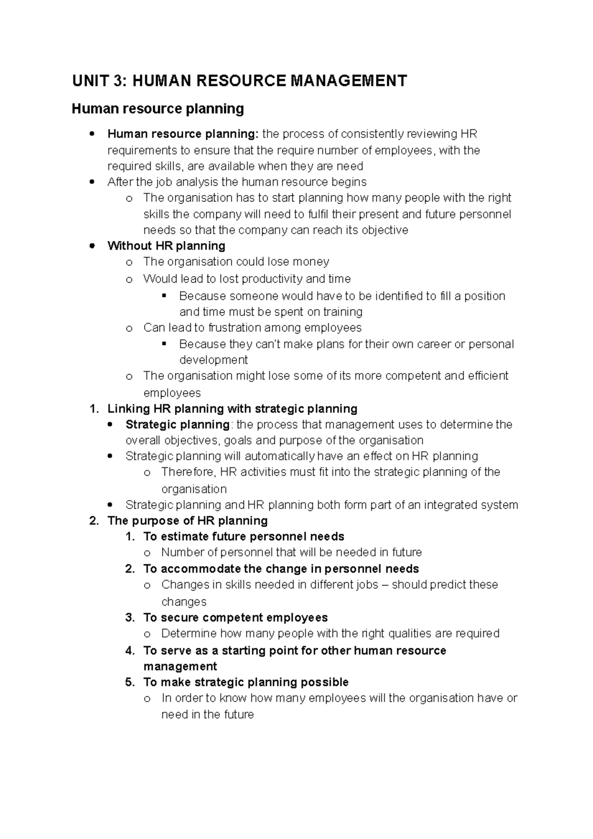 Unit 6 - Summary Introduction to Human Resource Management - Internal factors that affect - Studocu