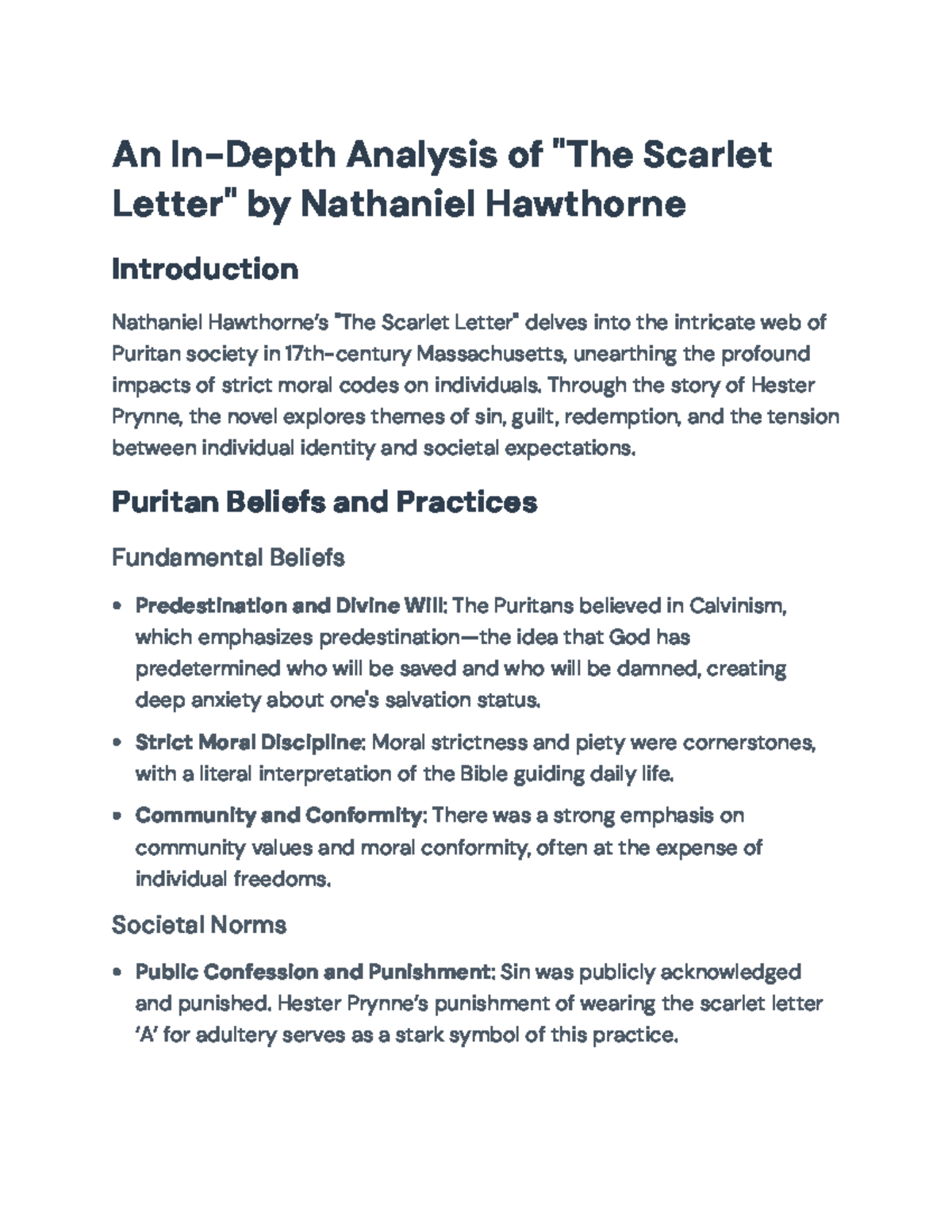 An In-Depth Analysis of "The Scarlet Letter" by Nathaniel Hawthorne ...