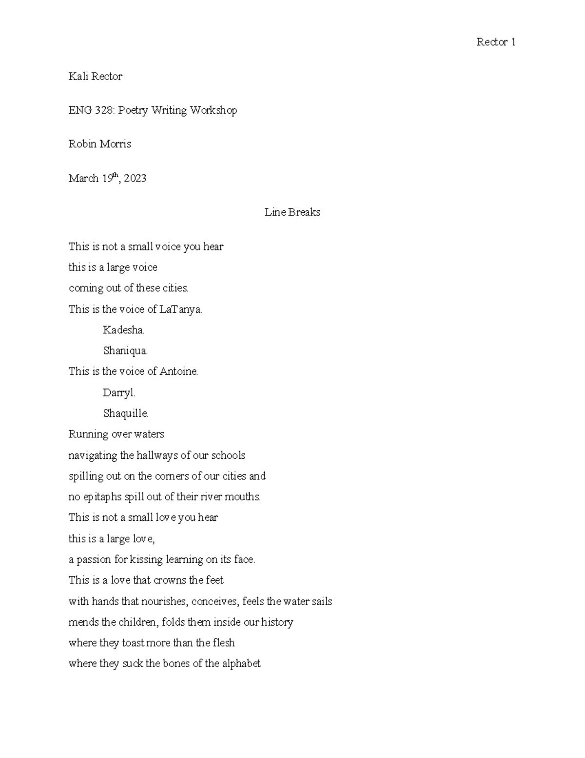 ENG 328 Module 3: Journal on Line Breaks in Poetry - Studocu