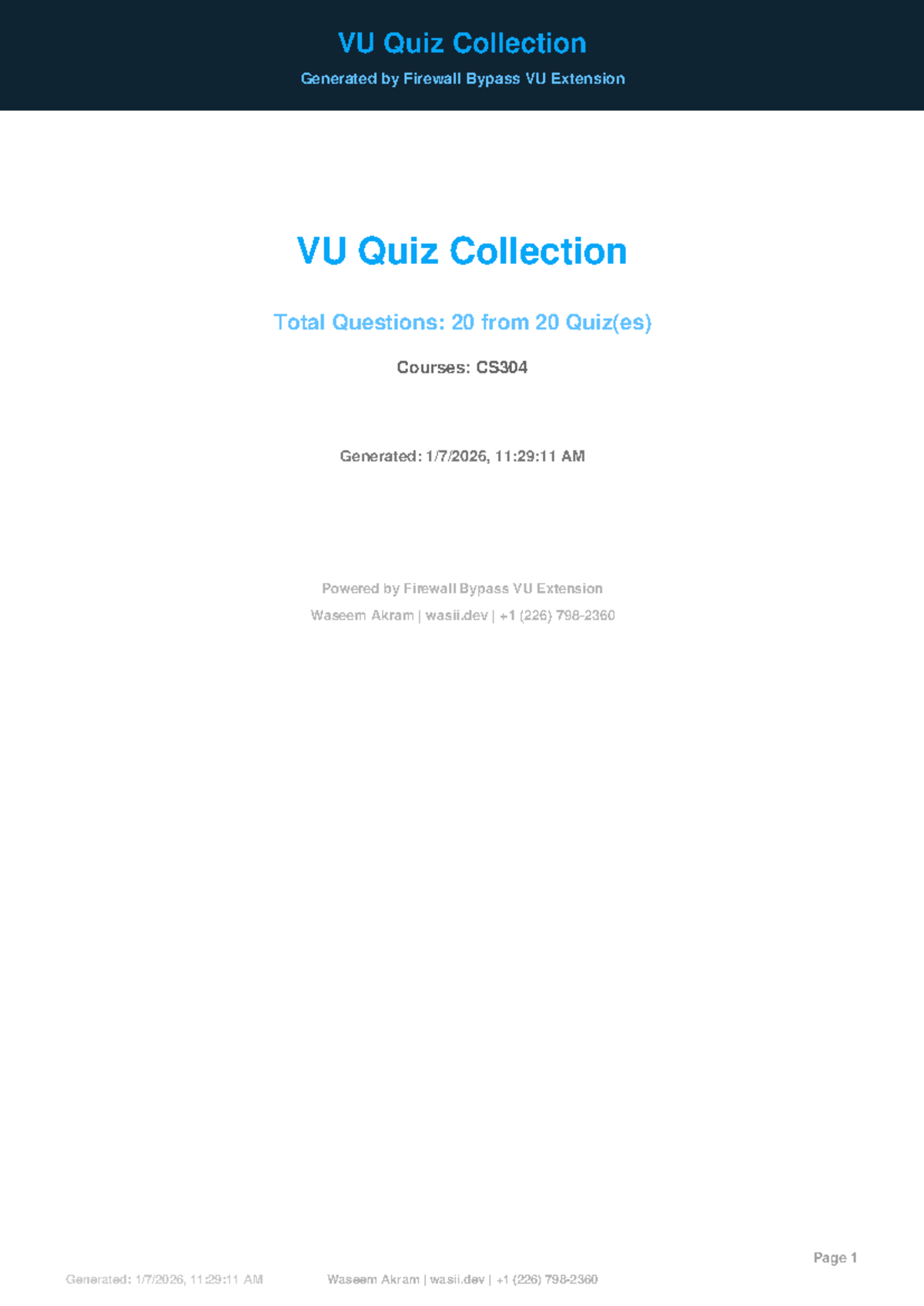 CS304 Quiz Collection: Object Oriented Programming Questions - Studocu
