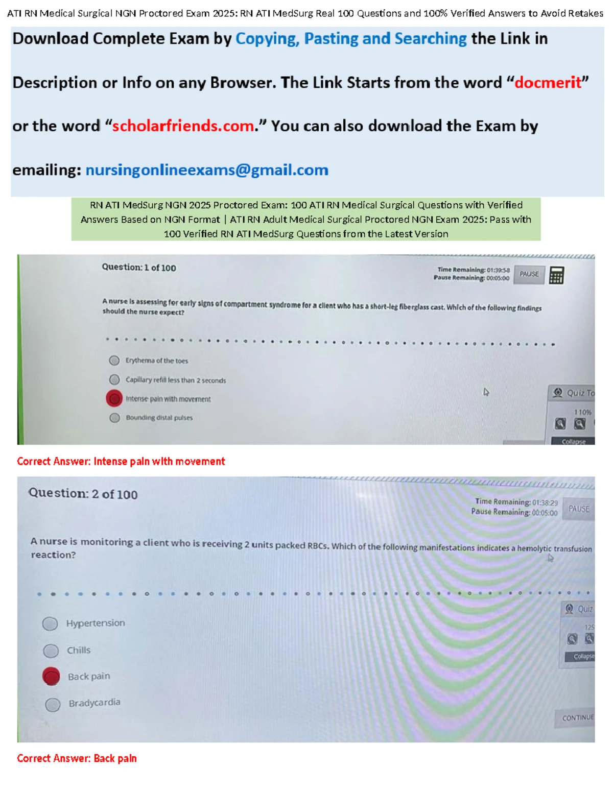 Real 2025 RN ATI Med Surg Proctored Exam: 100 Verified Questions & Answers - Studocu