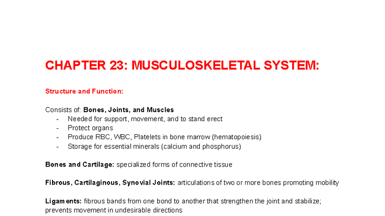NUR 207 Exam 3 Study Guide: Musculoskeletal & Sensory Systems - Studocu