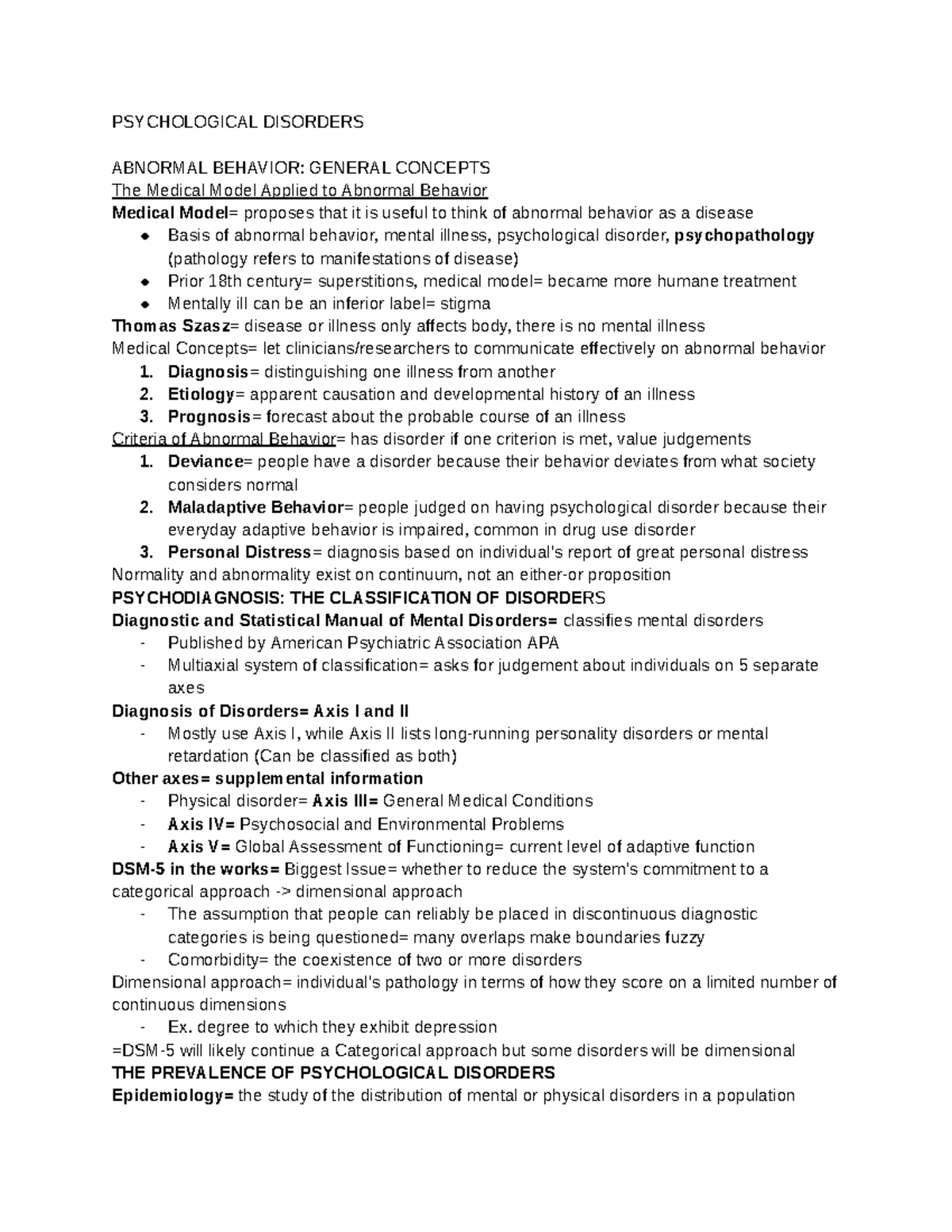 PSY 101: Psychological Disorders - Concepts & Medical Model Overview ...