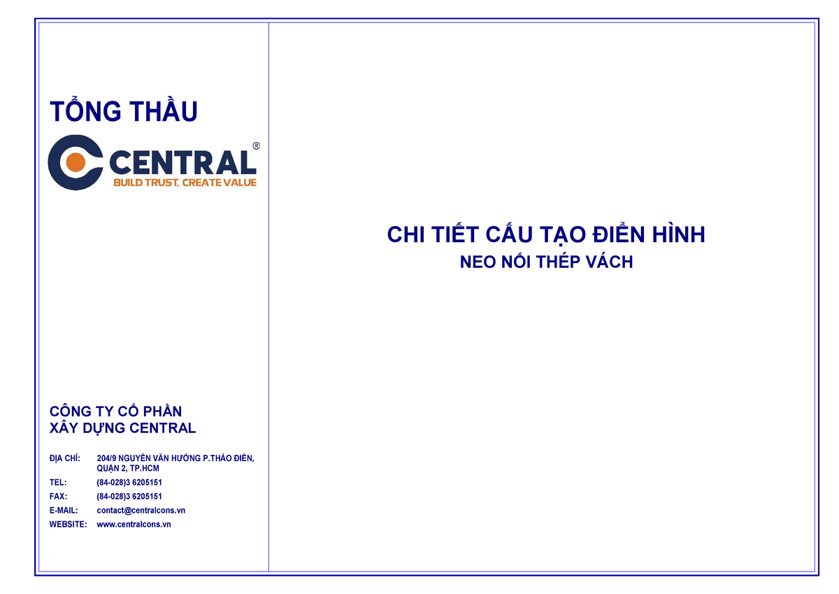 CHI TIẾT CẤU TẠO NEO NỐI VÁCH BTCT - V NEO NỐI VÁCH - Studocu