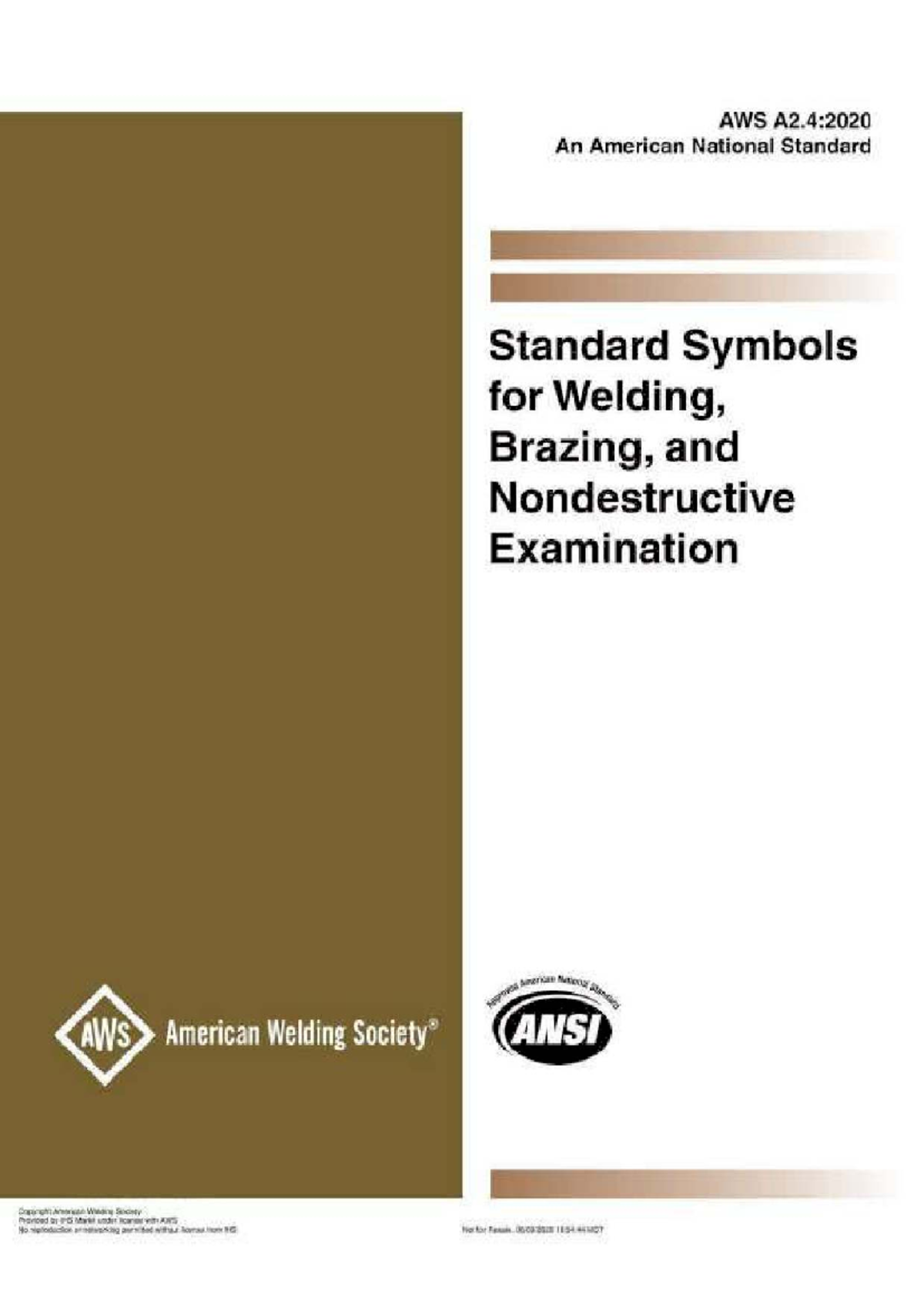 AWS A2.4:2020 Standard Symbols for Welding, Brazing, and Nondestructive ...
