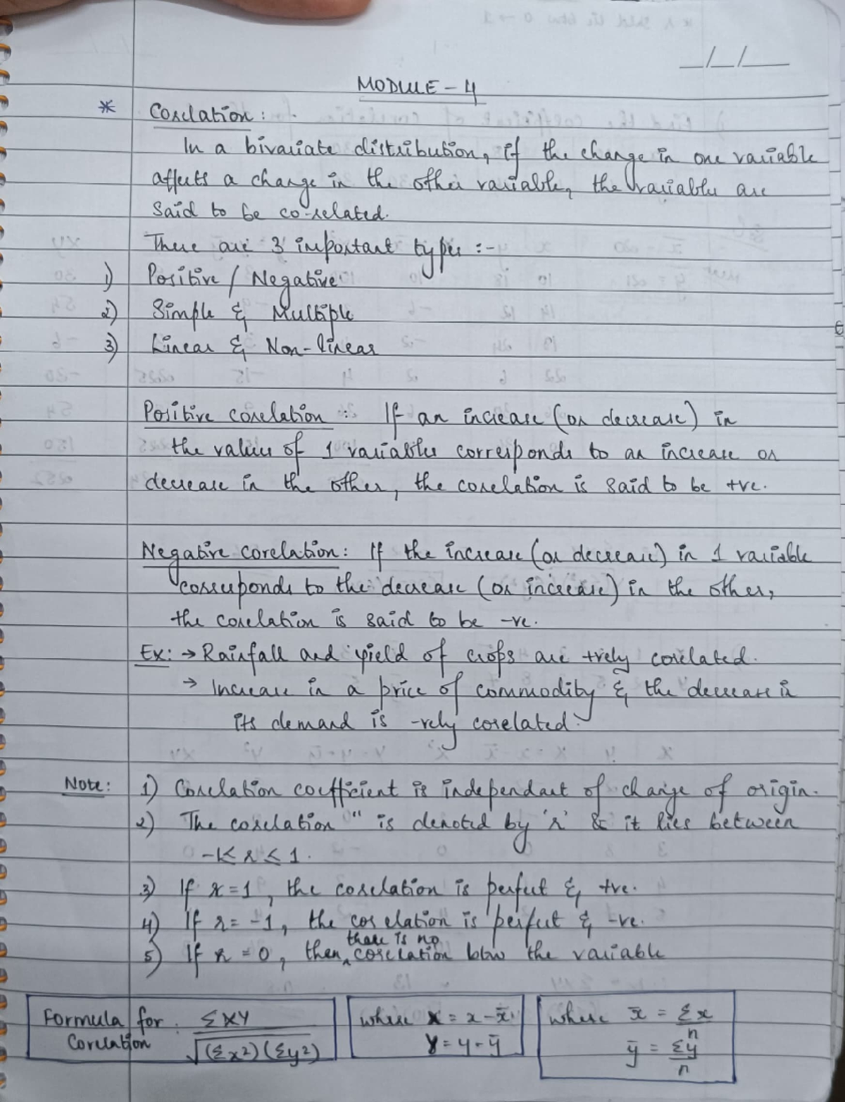 Math Module 4: Covariance and Correlation Notes - Studocu