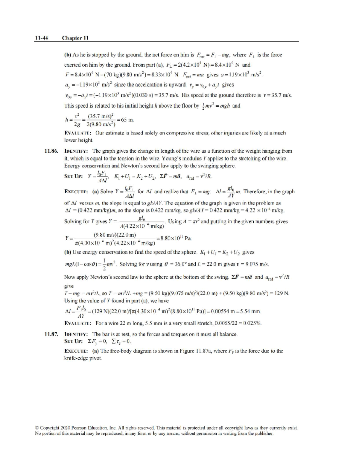 Chapter 11 Solutions: Forces, Energy, and Motion Analysis (University ...