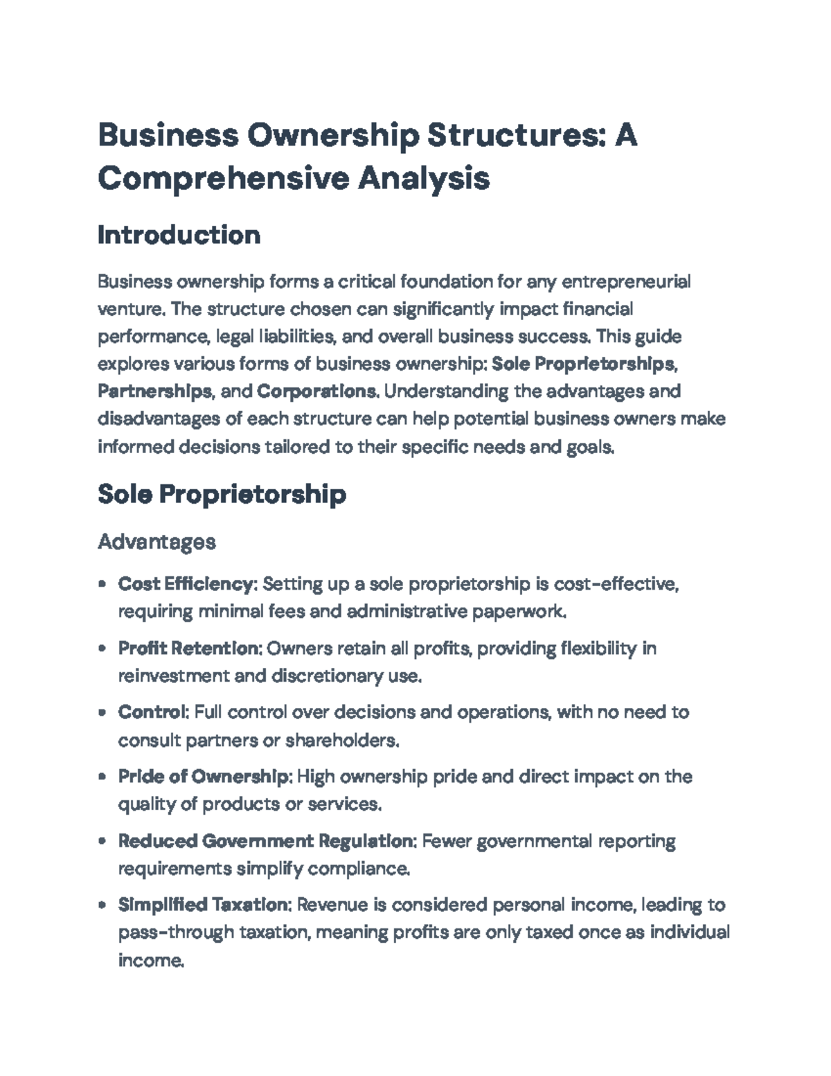 Business Ownership Structures: A Comprehensive Guide to Types and ...