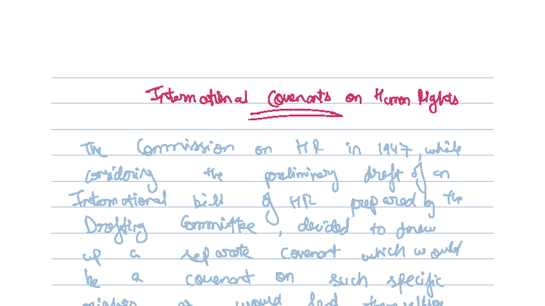 International Covenants on Human Rights: A Comprehensive Overview - Studocu