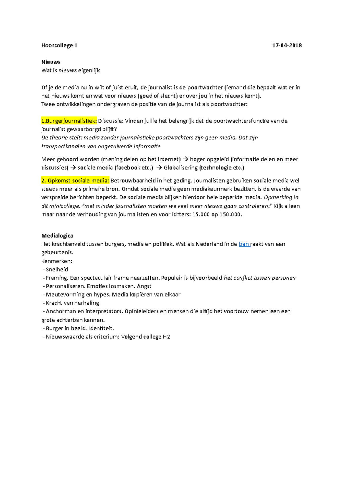 Hoorcolleges Free Publicity - Het Mediaboek - Hoorcollege 1 17-04-2018 ...