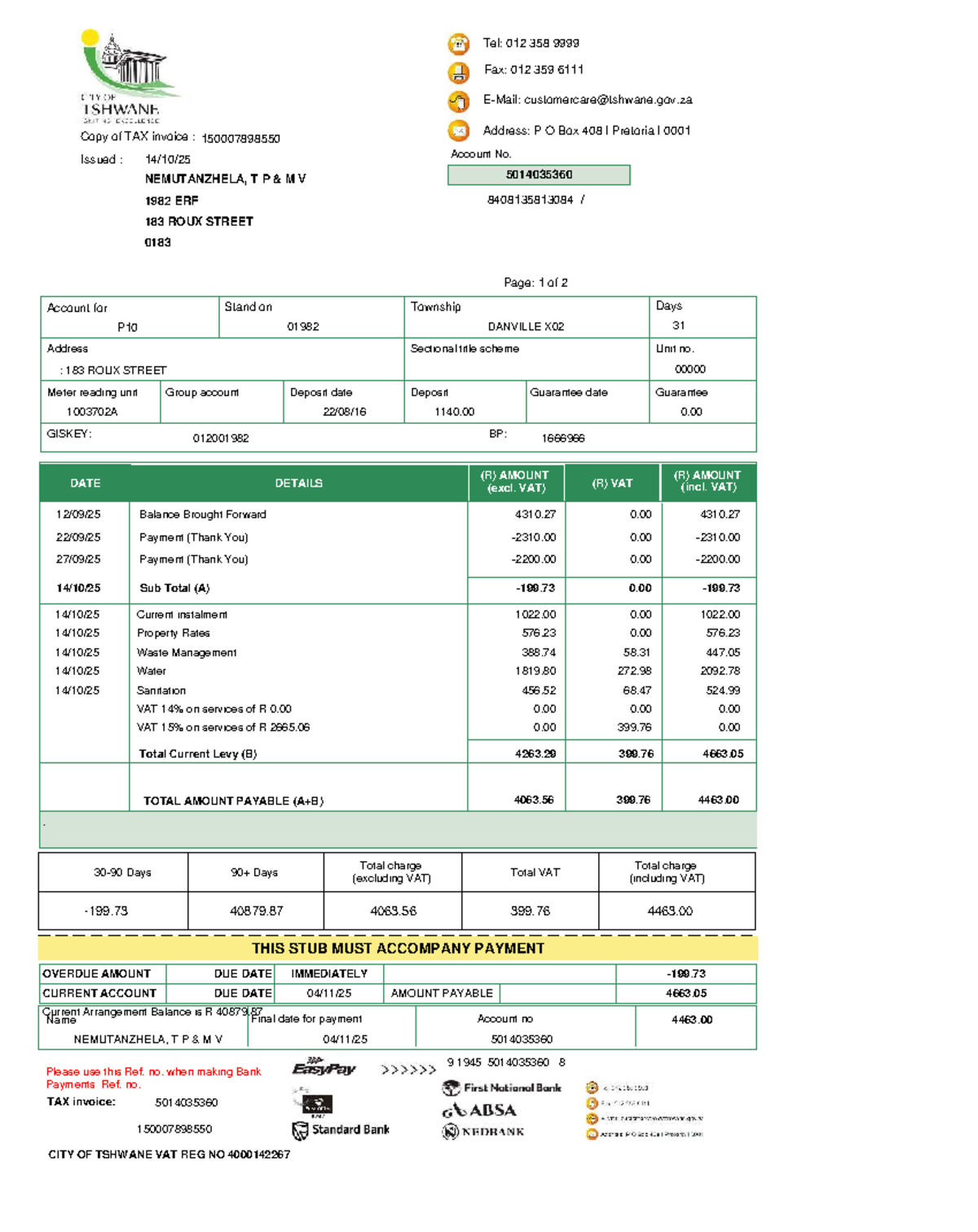 5014035360 - TAX Invoice Summary and Payment Details - Studocu