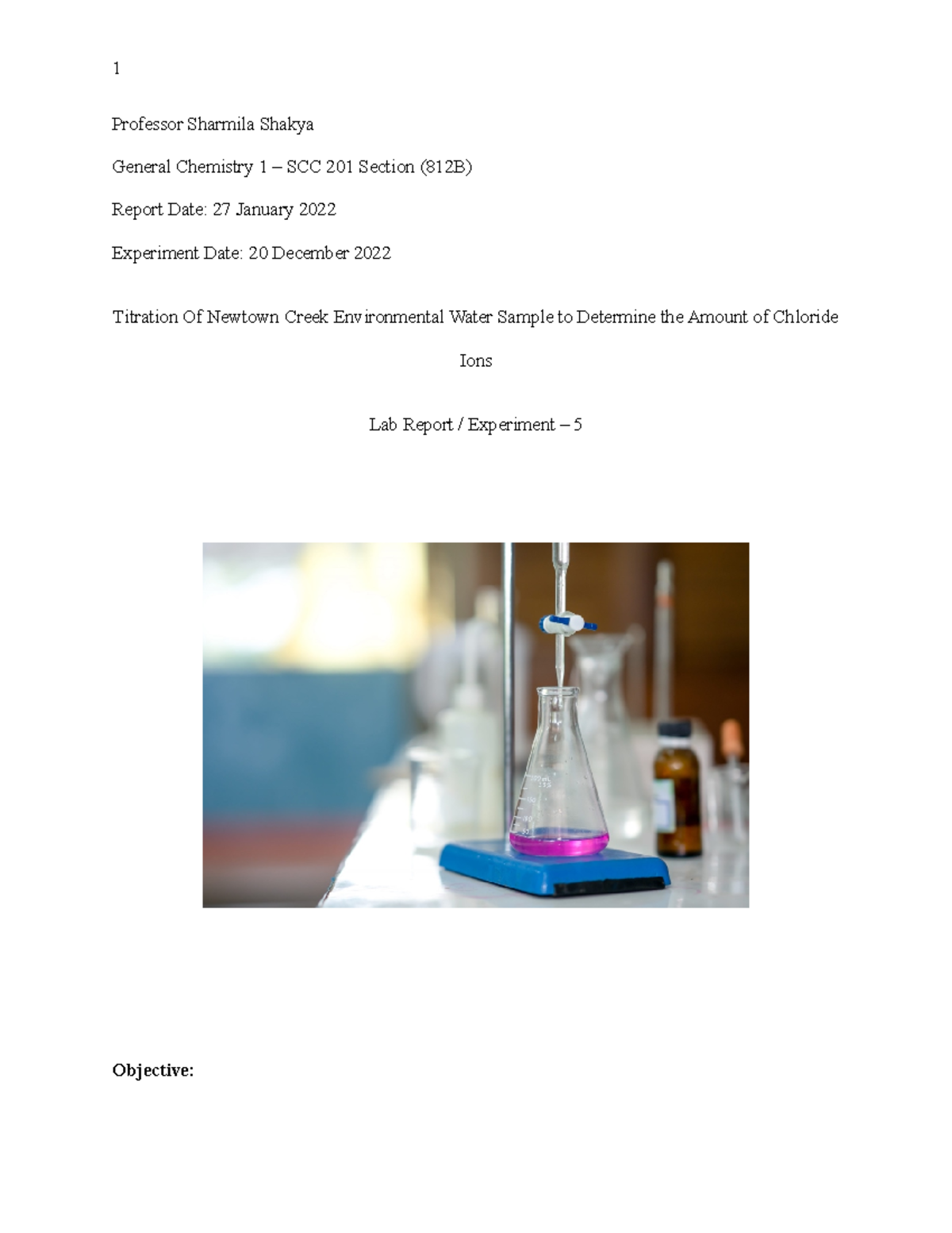 SCC 201 Lab 5 - Determining Chloride Ion Concentration via Titration ...