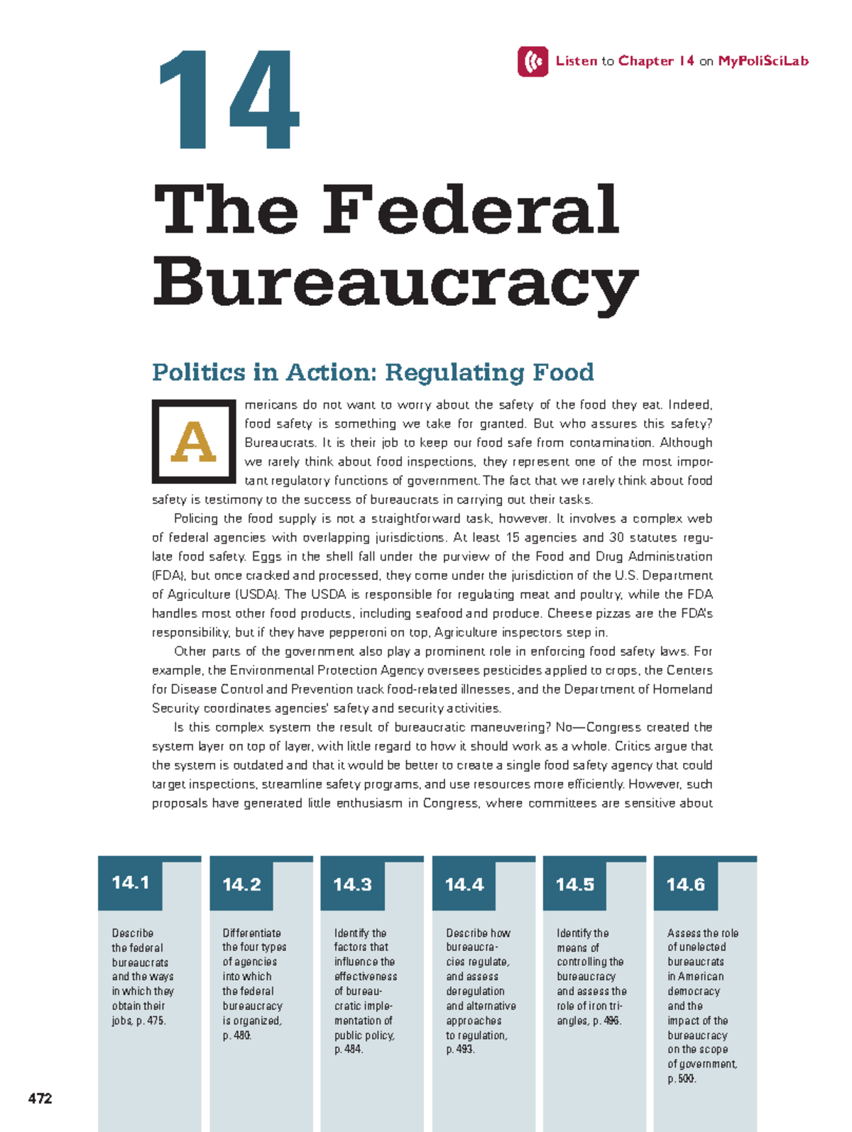 Federal Bureaucracy: Structure, Function, and Food Safety (POLS 472 ...