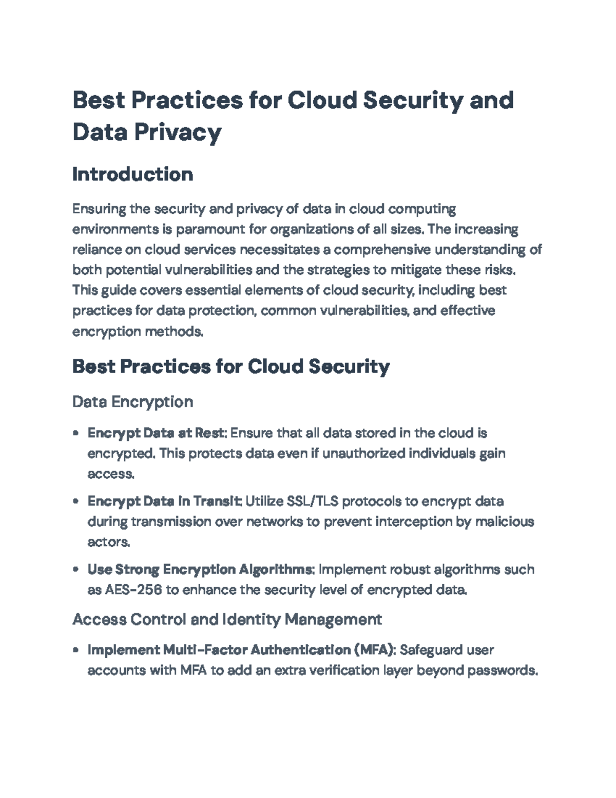Best Practices for Cloud Security & Data Privacy Strategies (CS101 ...