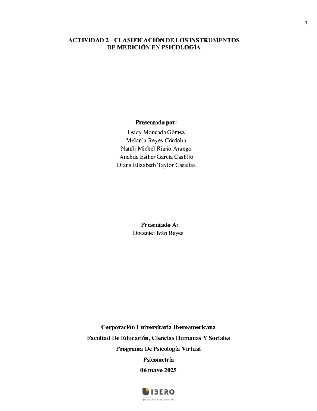 Actividad 2: Clasificación de Instrumentos de Medición en Psicología - Studocu