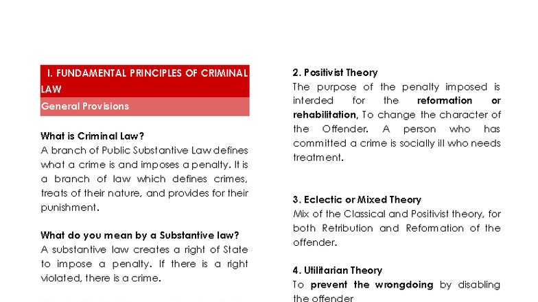 Criminal Law Principles and Theories - CRIMREV Notes by Judge ...