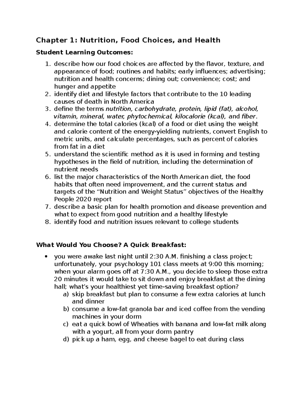 NTS Chapter 1 - Lecture notes from Intro to Nutrition and Foods ...