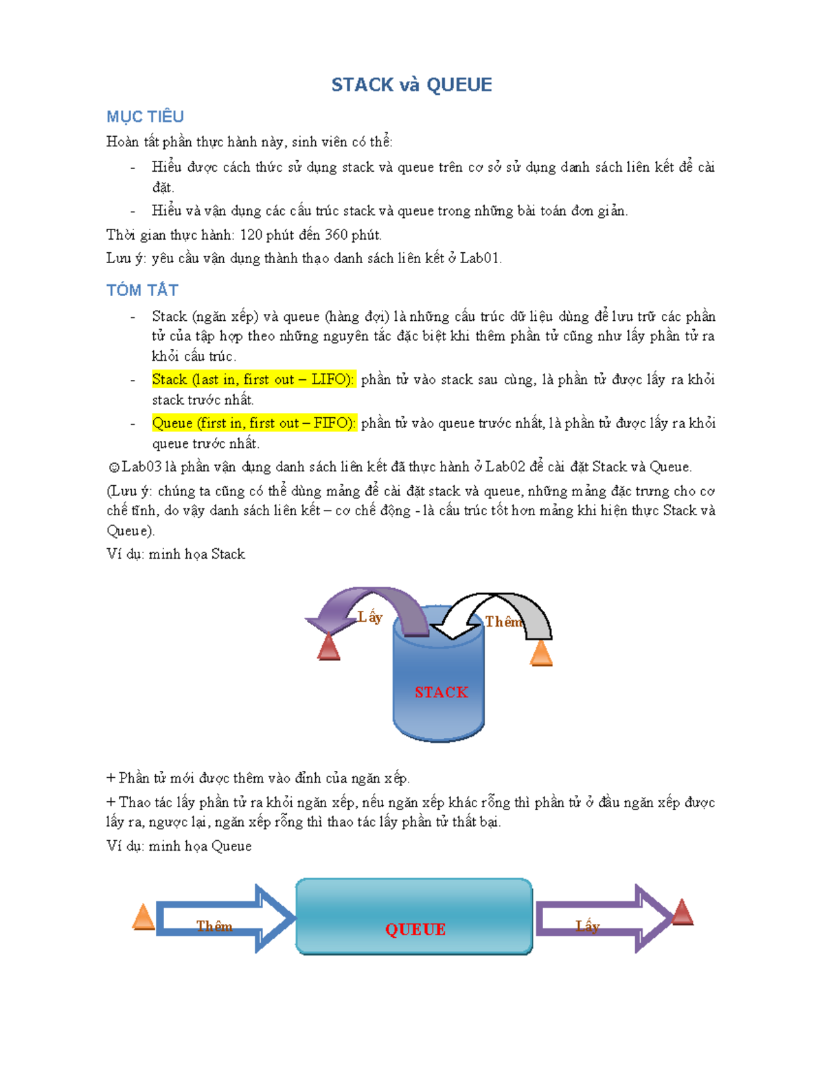 CTDL-Lab03-Implementing Stack and Queue Using Linked Lists - Studocu