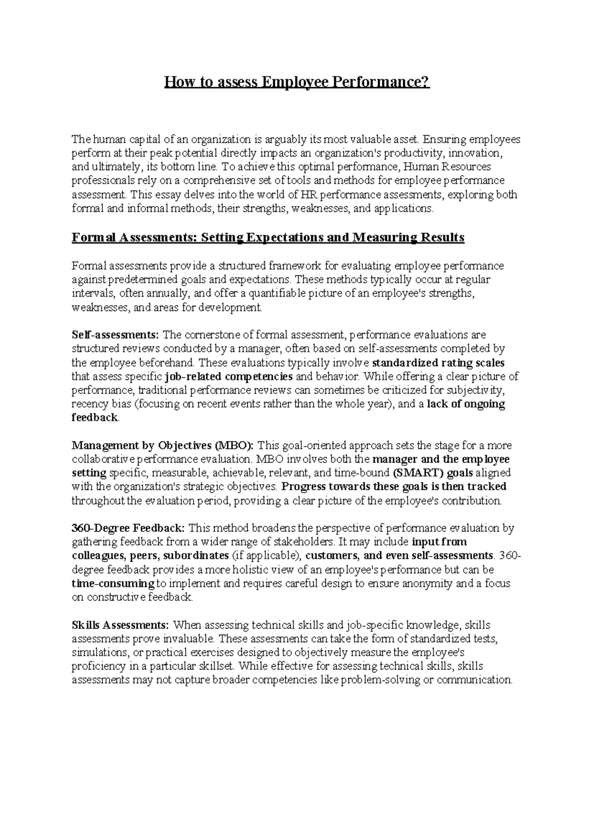 Evaluating Employee Performance: Methods, Tools & Trends in HR - Studocu