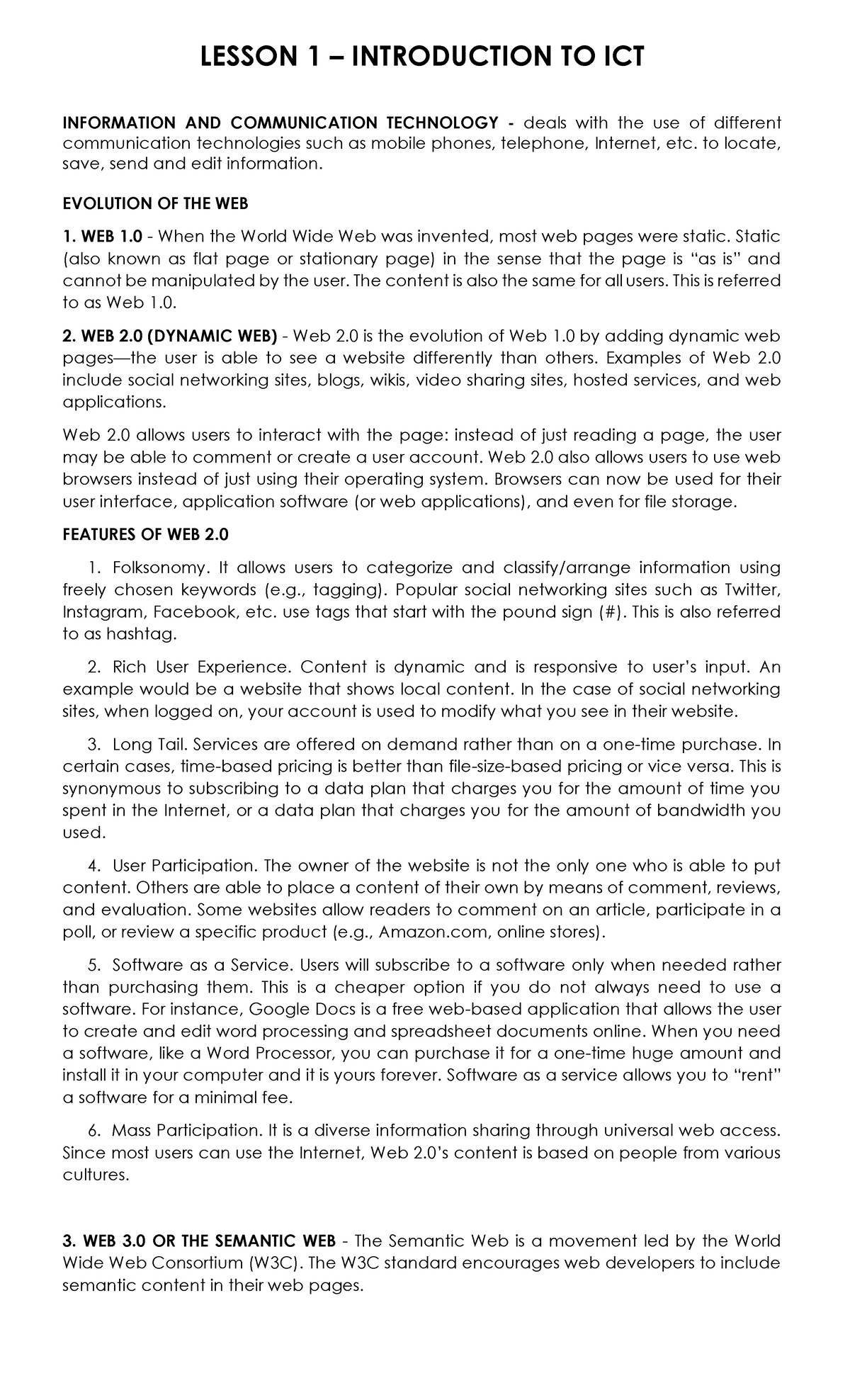 ICT 101: Lesson 1 - Introduction to Information & Communication ...