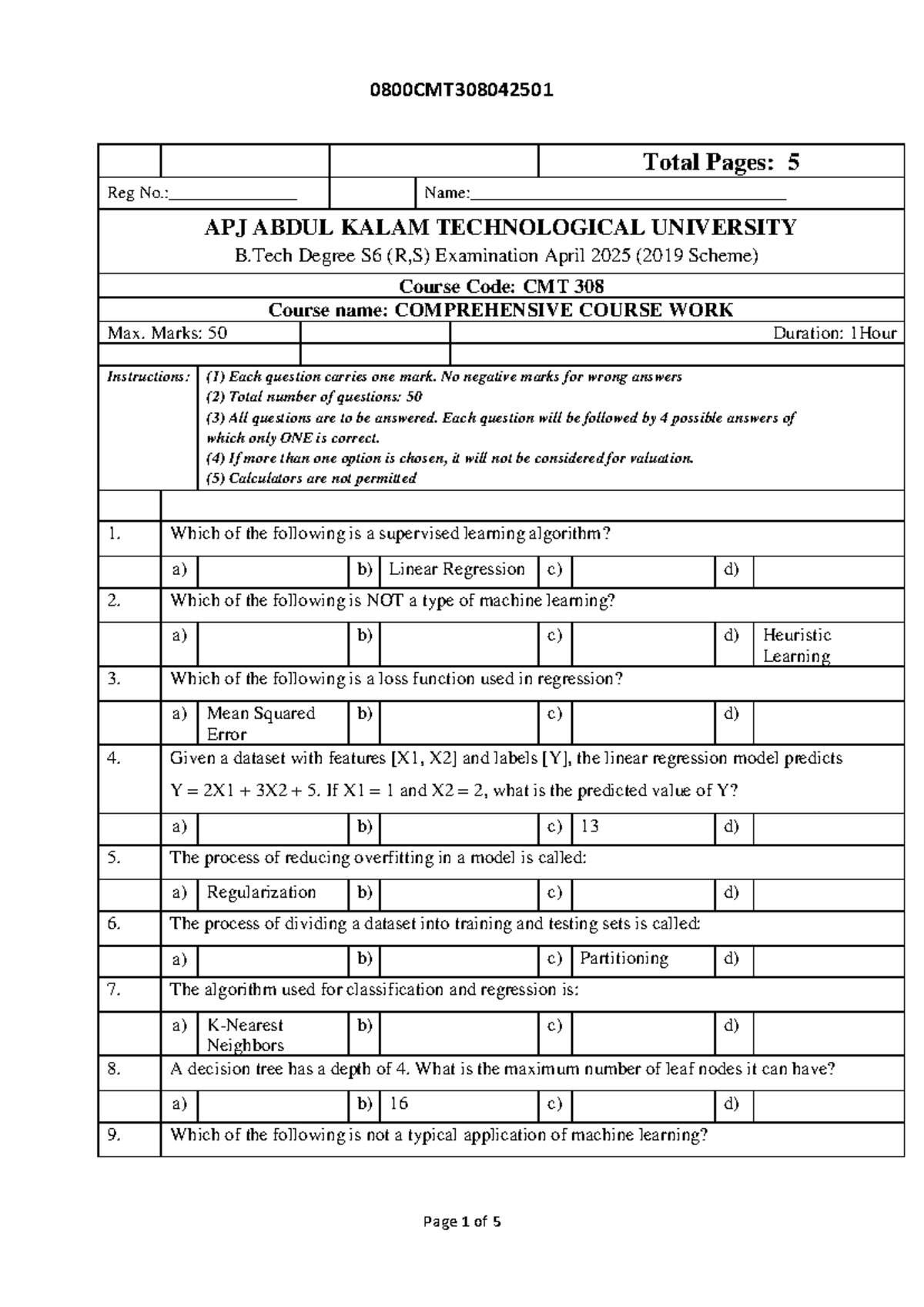 CMT 308 Comprehensive Course Work - Exam Prep Notes - Studocu