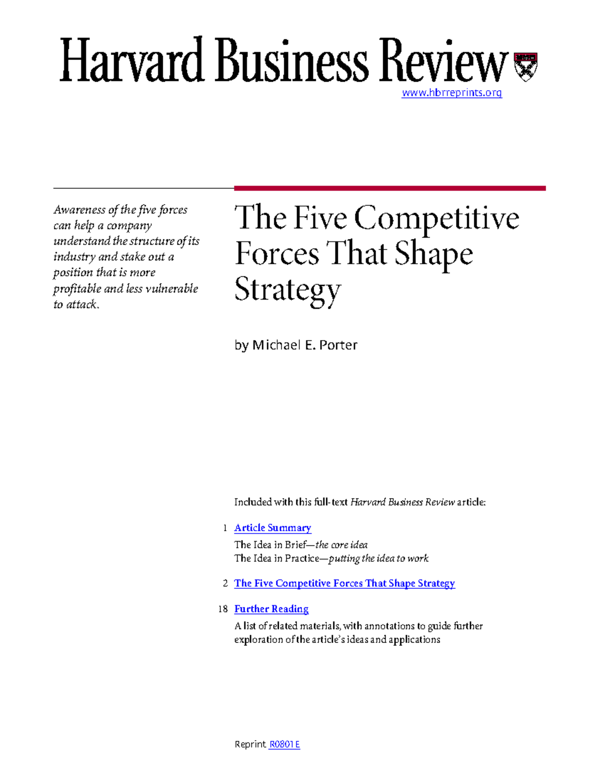 The Five Competitive Forces That Shape Strategy: Insights and ...