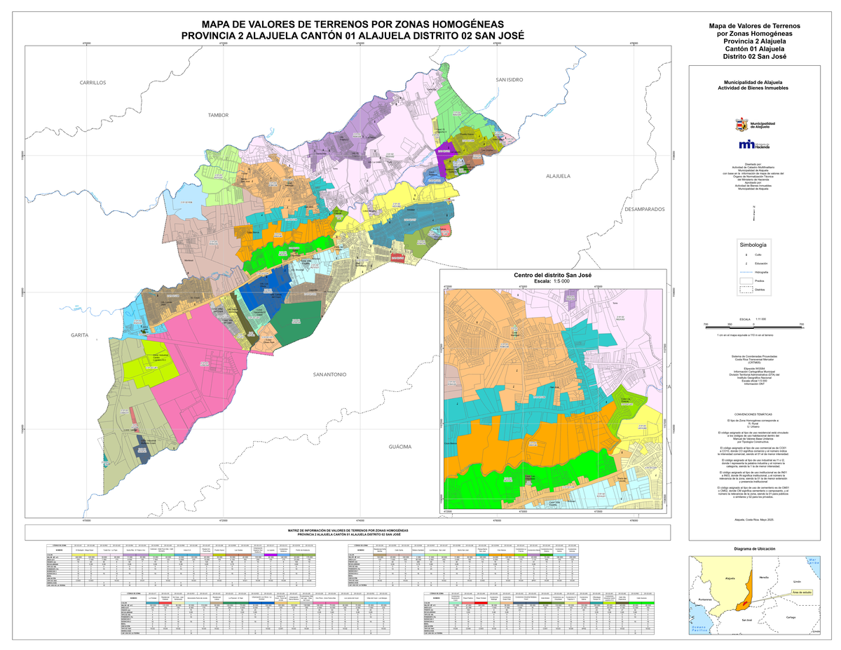 Mapa de Valores de Terrenos por Zonas Homogéneas - Alajuela 2 - Studocu