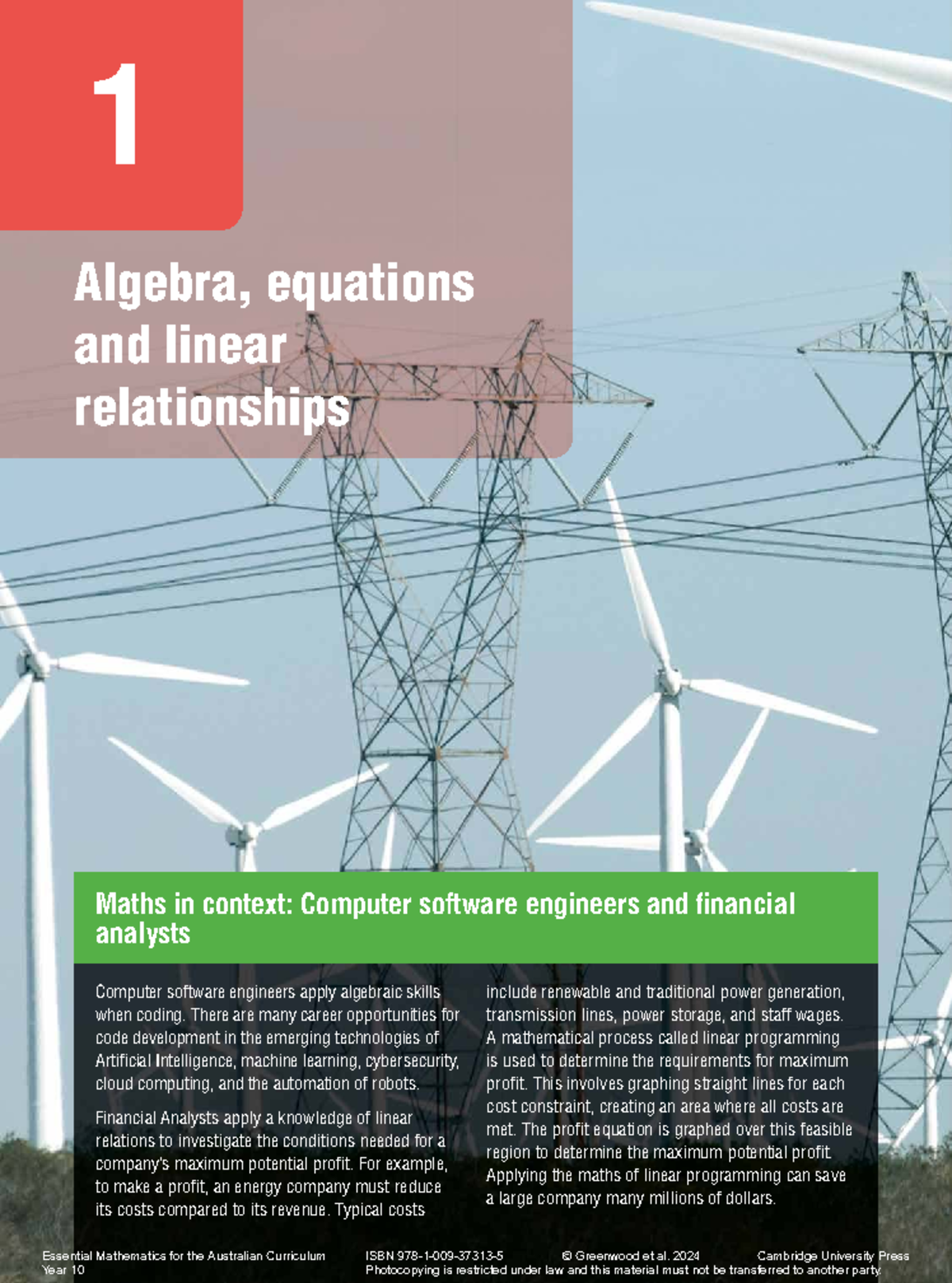 EMAC10 Chapter 1: Algebra, Equations, and Linear Relationships - Studocu