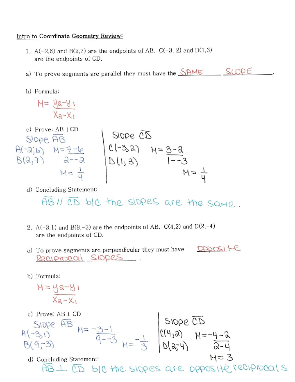 Coordinate Geometry (MATH 101) Unit 5 Review Answers - Studocu