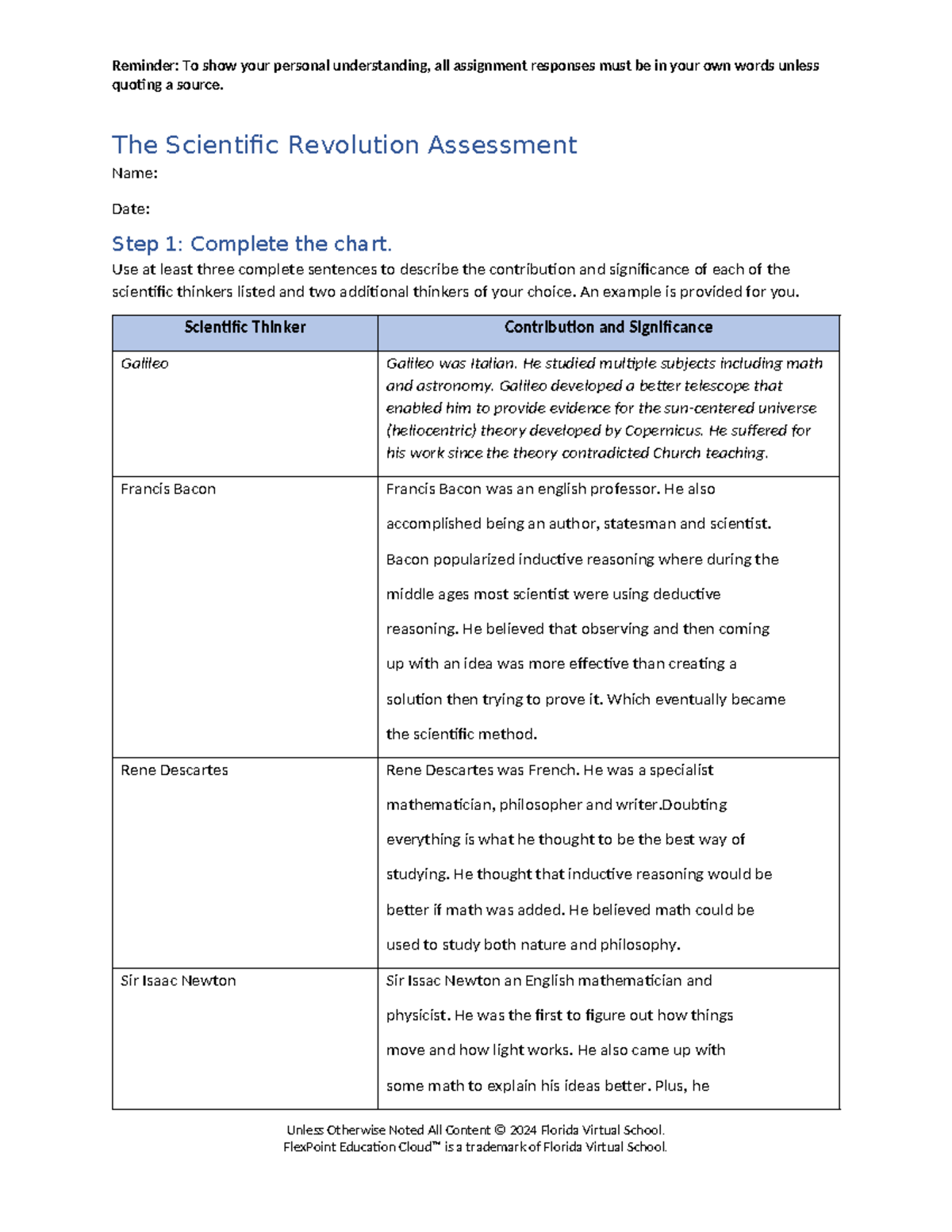 The Scientific Revolution: Key Thinkers and Their Contributions - Studocu