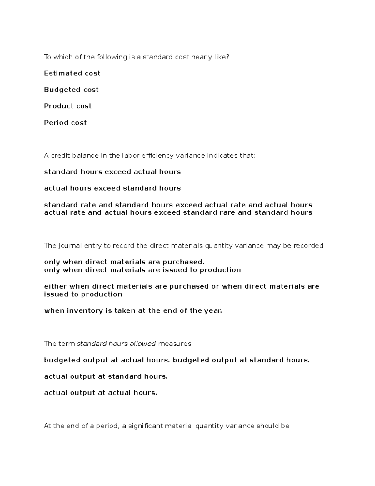 Standard Costing Variance Concepts: A Reviewer for ACCT 501 - Studocu