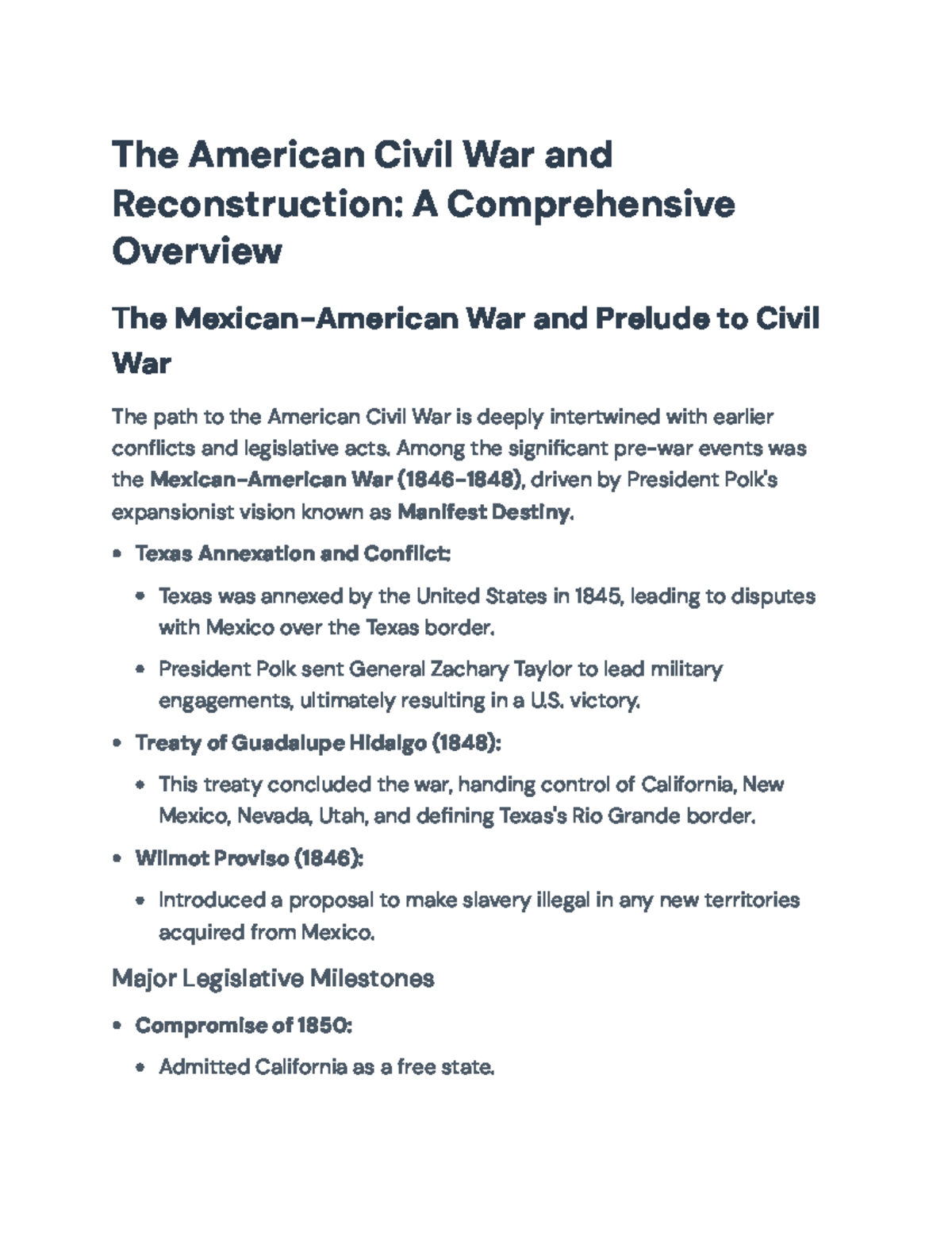 The American Civil War and Reconstruction: Comprehensive Overview - The ...