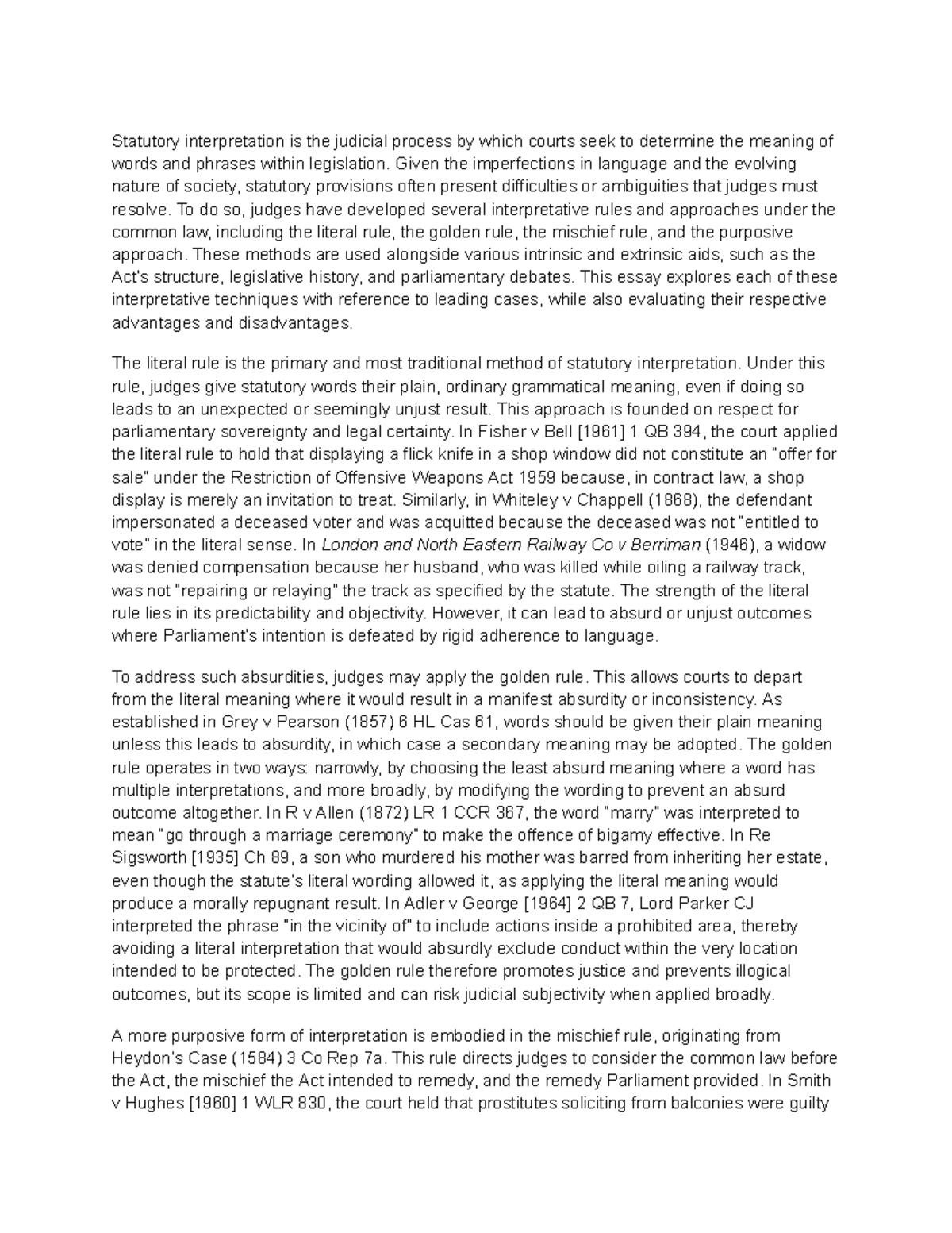 Statutory Interpretation Techniques: A Comprehensive Analysis (ELS ...