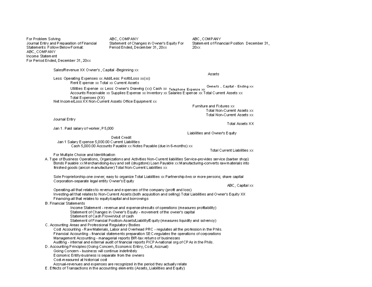 FAR Reviewer: Financial Statements and Accounting Principles Guide ...