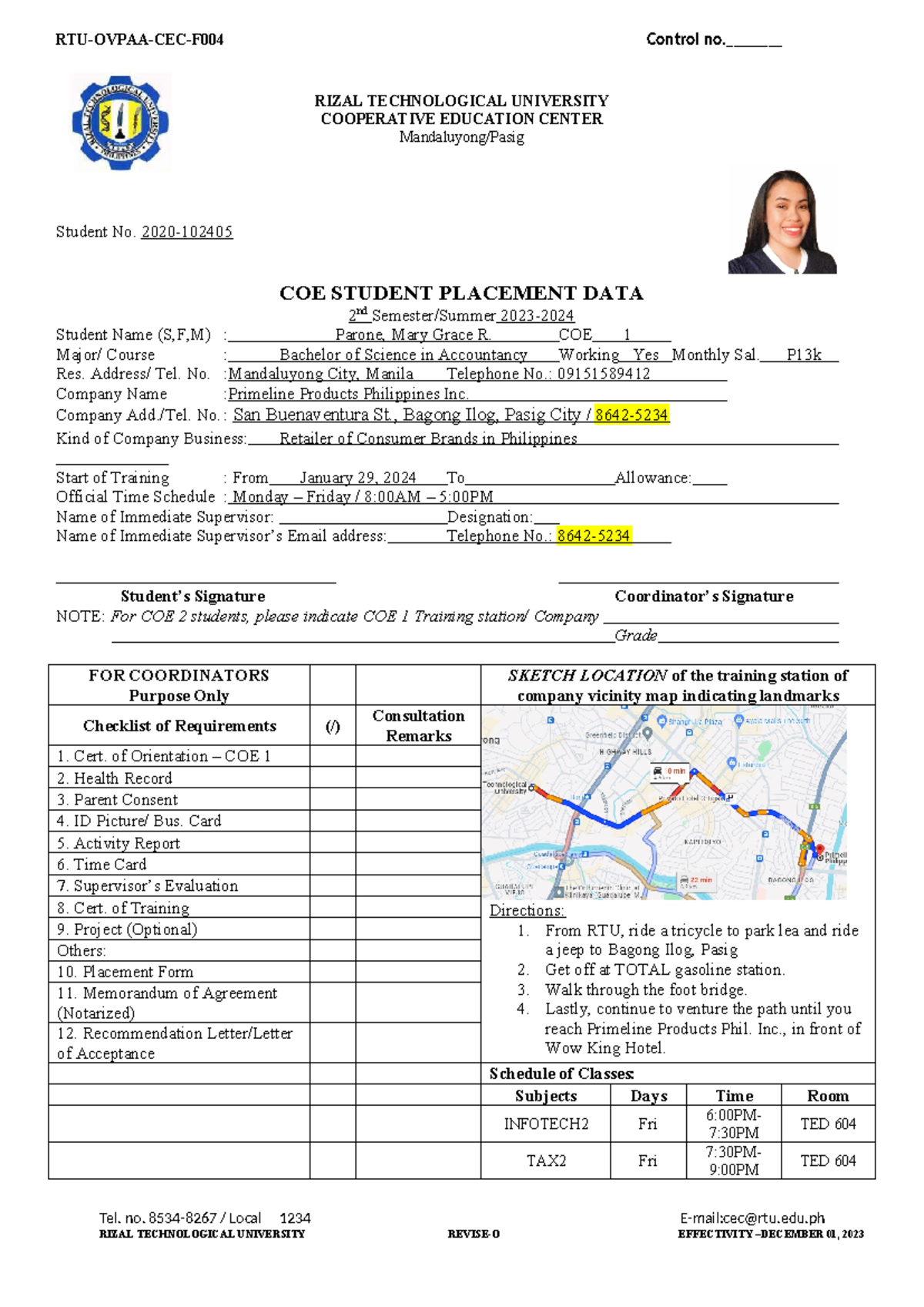RTU- Ovpaa-CEC-F004-Placement-Data form-Draft - RTU-OVPAA-CEC-F00 4 ...