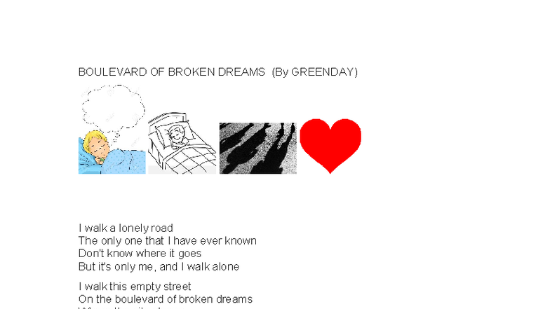Boulevard of Broken Dreams (Greenday) - Lyrics Analysis - Studocu