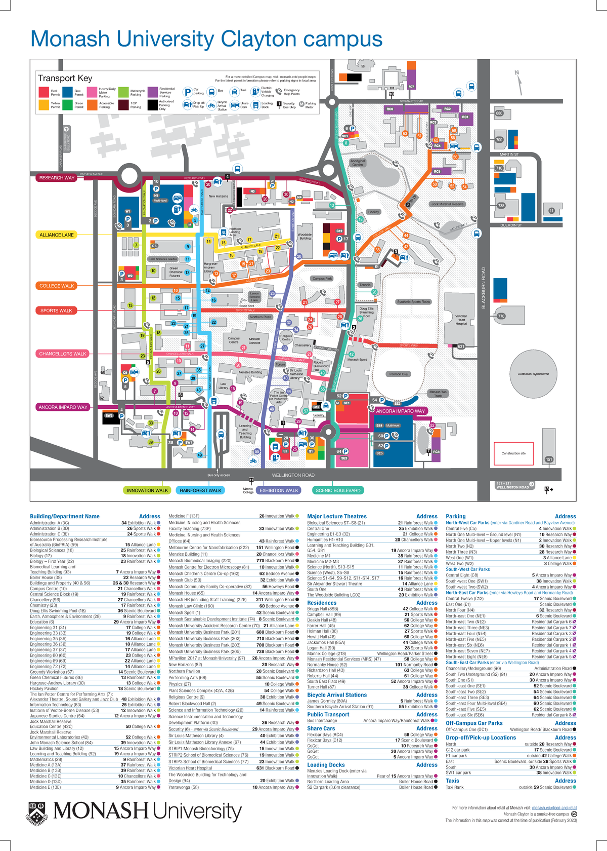 Monash University Clayton Campus Map and Facilities Overview - Studocu