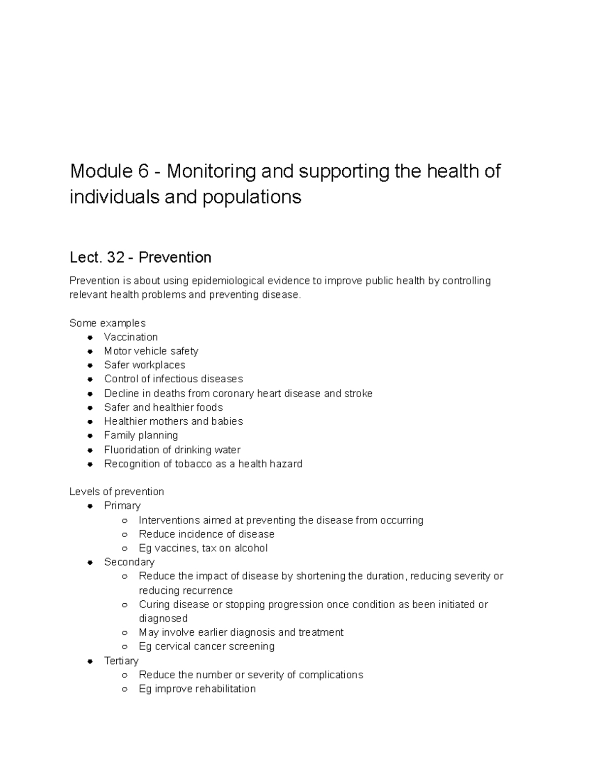 Module 6 lecture notes - Module 6 - Monitoring and supporting the ...