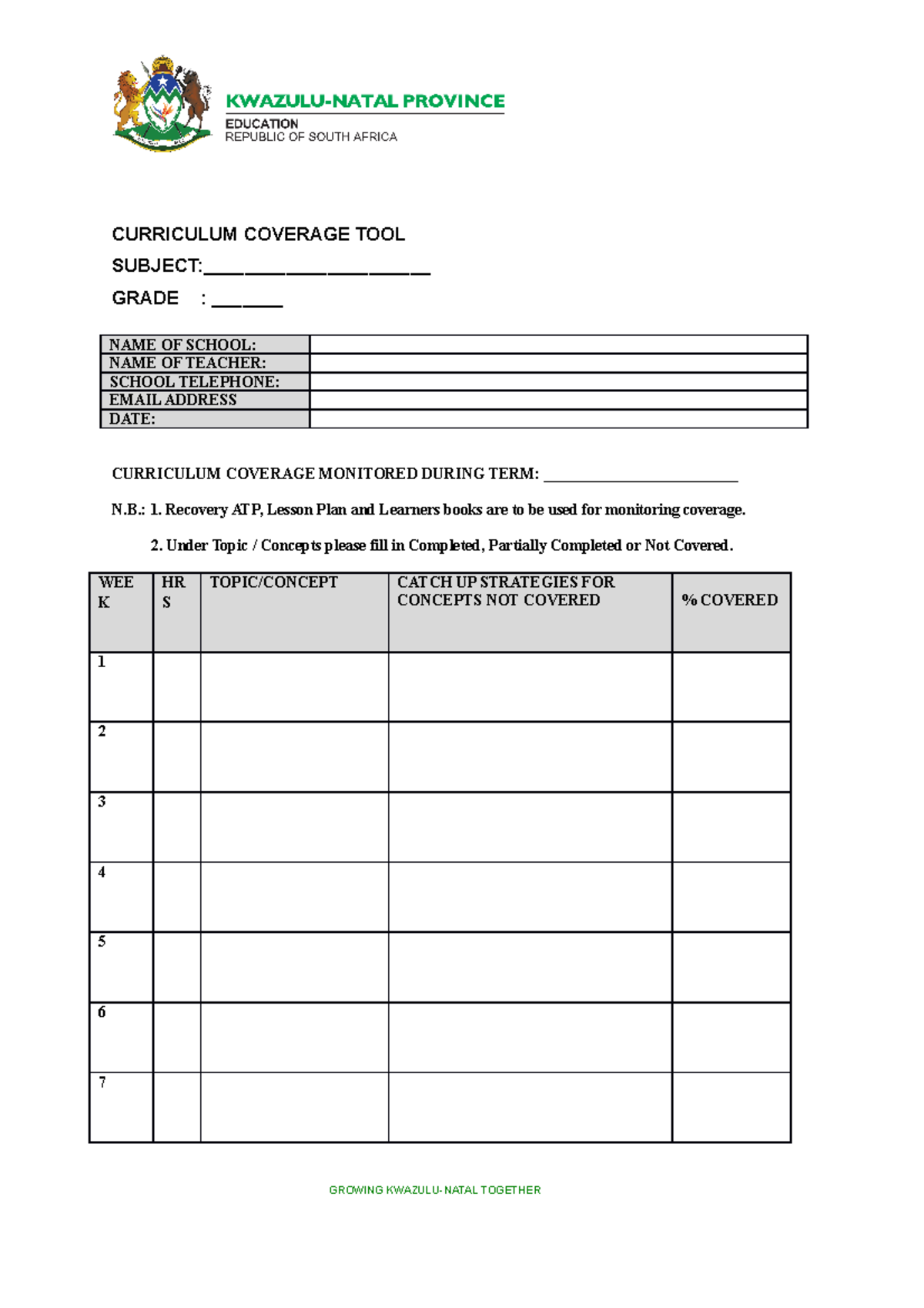 Curriculum Coverage Tool - Grade ___ | 2022 Assessment Document - Studocu