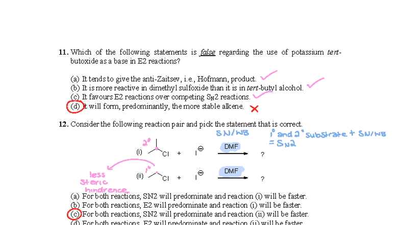 Test 3 Practice: E2 Reactions and Mechanism Analysis - Studocu