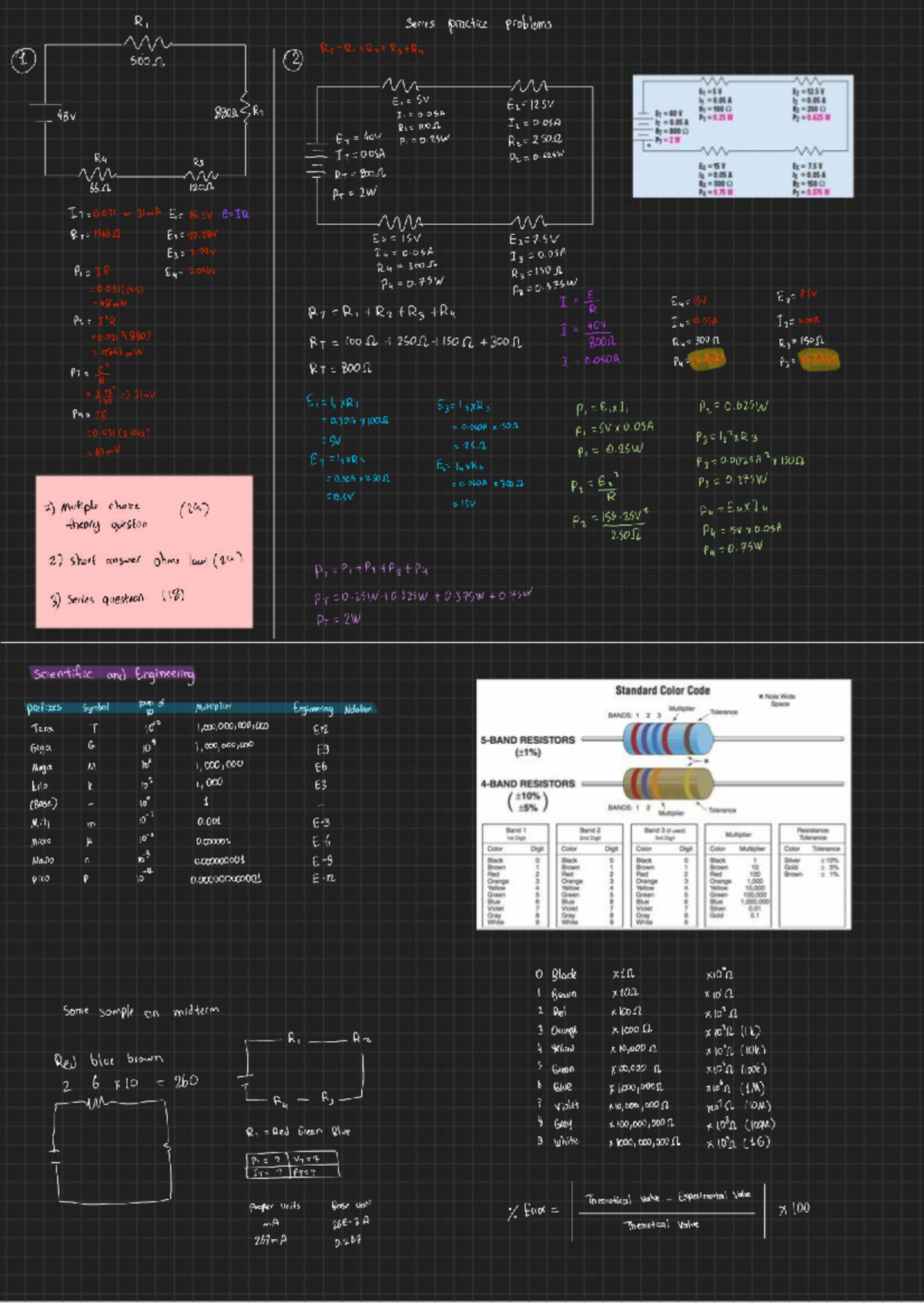 DC Notes: Series and Parallel Circuit Practice Problems - Studocu
