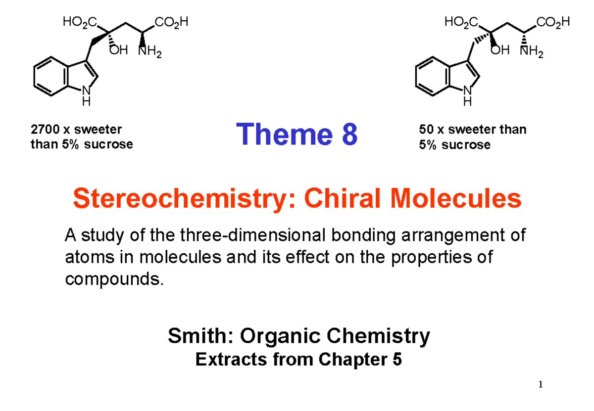 Theme 8: Stereochemistry in Organic Chemistry - Chapter 5 Insights ...