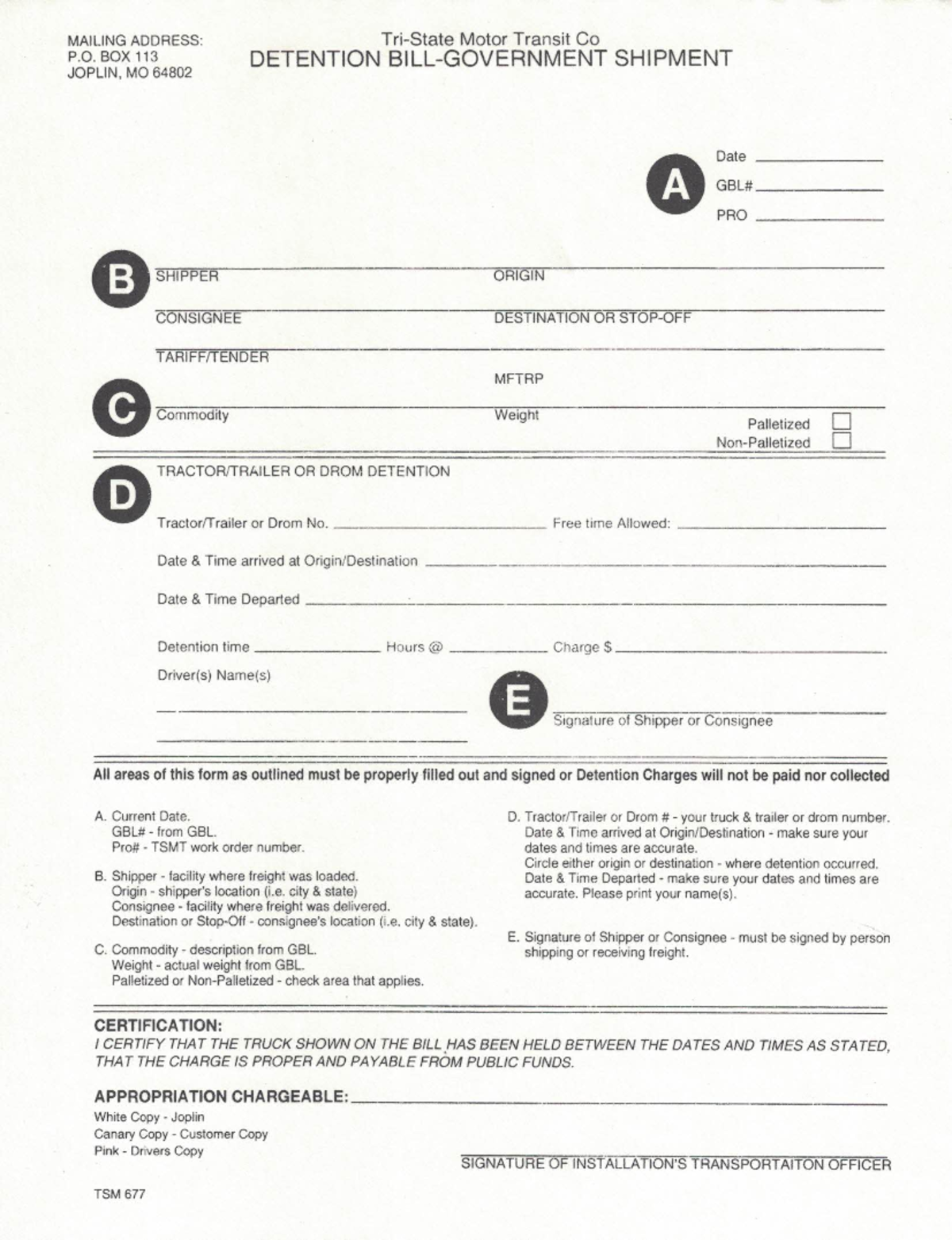 Detention Shipment Form - TSM 677 - Studocu