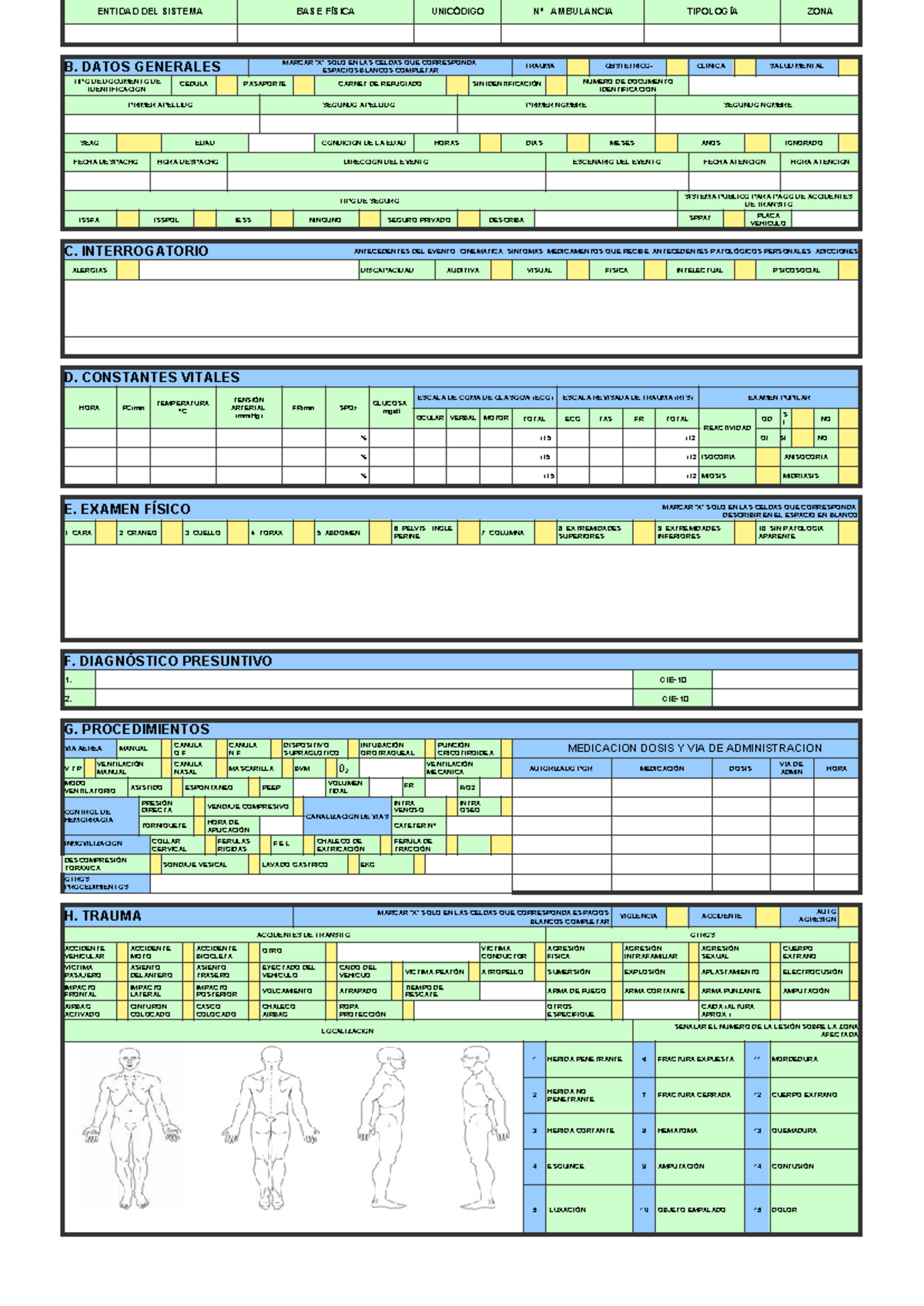 Ejemplo De Formulario De Inventario De Pertenencias Del Paciente