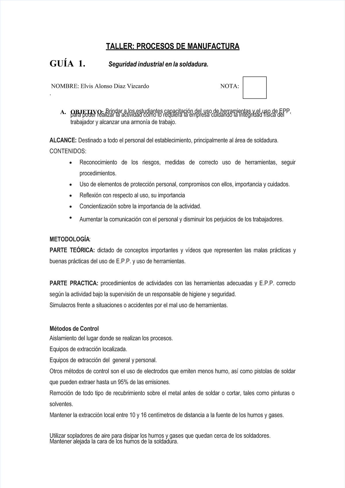 Pdf-taller-procesos-de-manufactura-seguridad-industrial-en-la-soldadura compress - TALLER ...